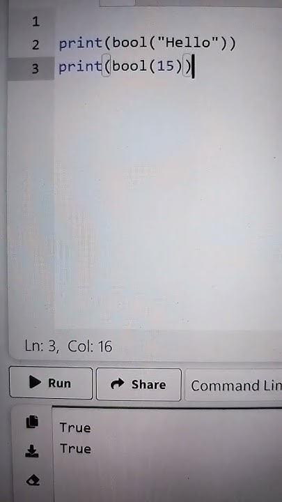 Evaluate Values And Variables By Bool Function In Python Coder Coding Python Youtube