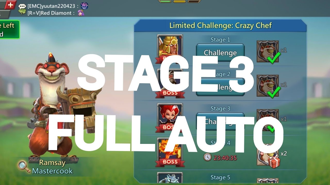 Limited Challenge Stage 3 Mastercook full auto..ramsay..crazy chef ...