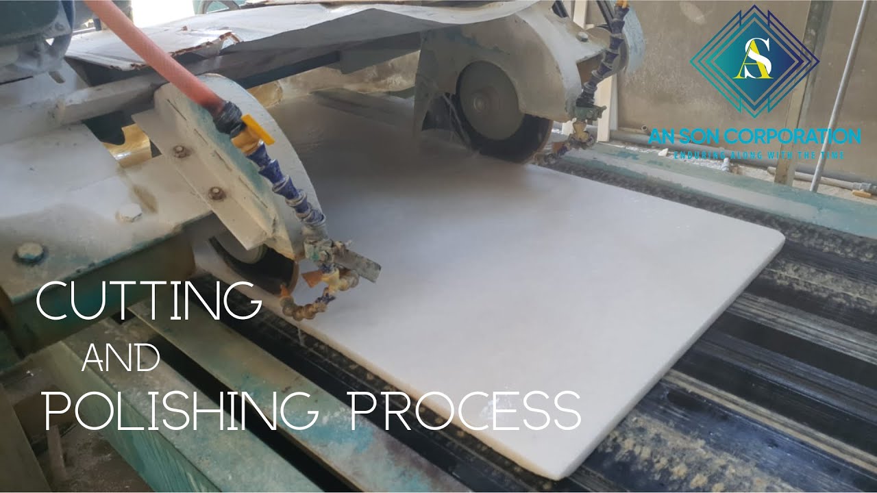 WHITE MARBLE - CUTTING & POLISHING PROCESS - YouTube