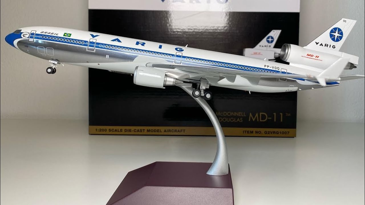 UNBOXING and REVIEW!! Gemini Jets 1:200 Varig Brazil Md-11 reg. PP-VOQ ...