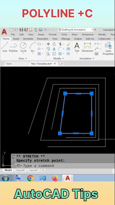 [ POLYLINE + C ] AutoCAD Tips #shorts - YouTube