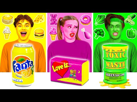 Ayni Renk Yiyecekler Meydan Okumasi | Çılgın Yemek Pişirme Savaşı BaRaDa Challenge