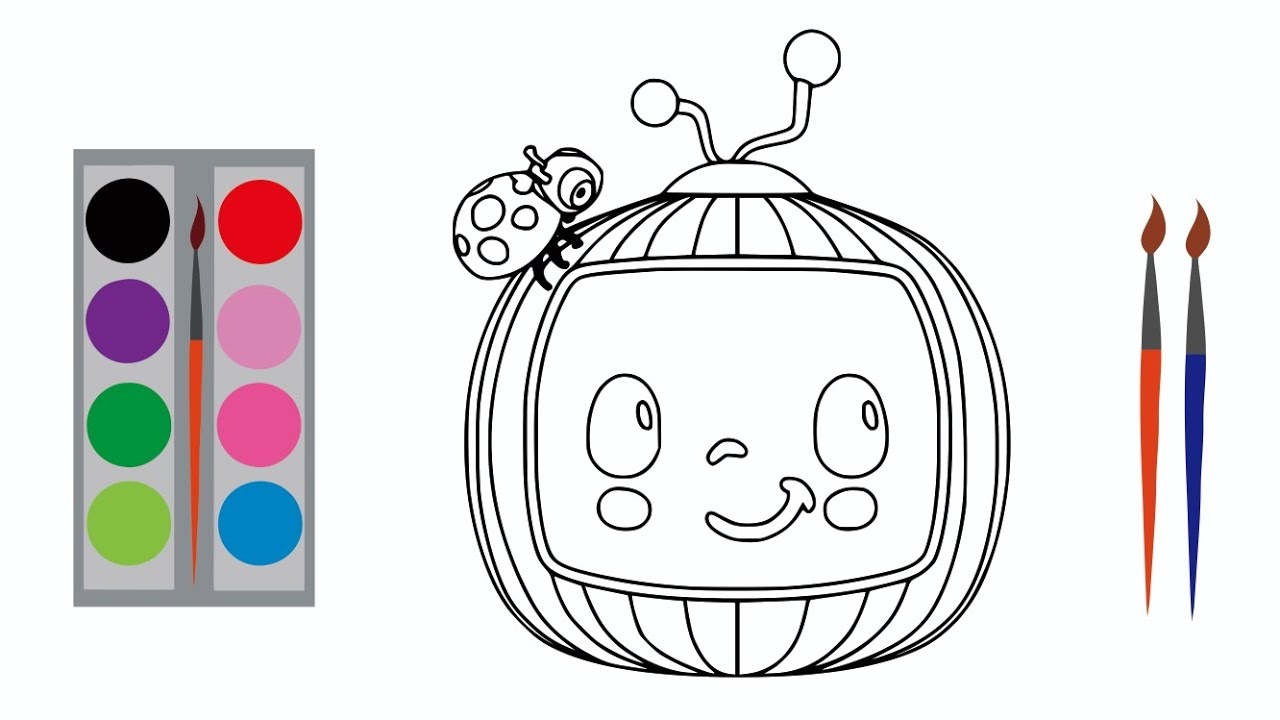Menggambar, Melukis, dan Mewarnai Cocomelon | how to draw and coloring ...