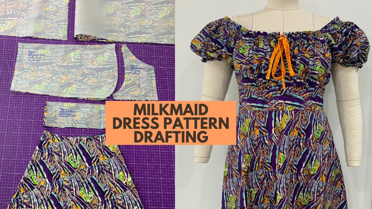 Pattern drafting for a Milkmaid dress - YouTube