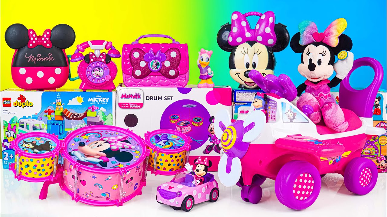 Satisfying with Unboxing Disney Minnie Mouse Drum Set | Review Toys ...