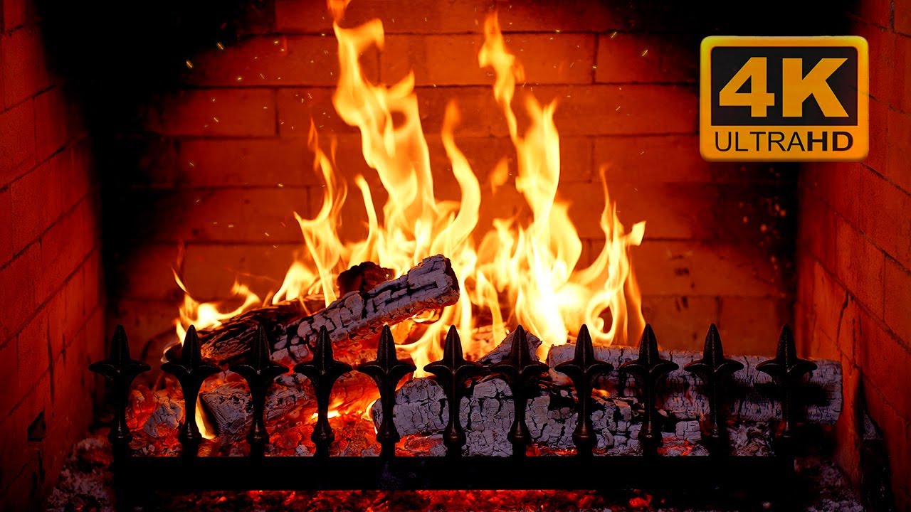 Fireplace Sounds 12H 🔥 Cozy Crackling Fire in 4K for Sleep & Relaxation ...