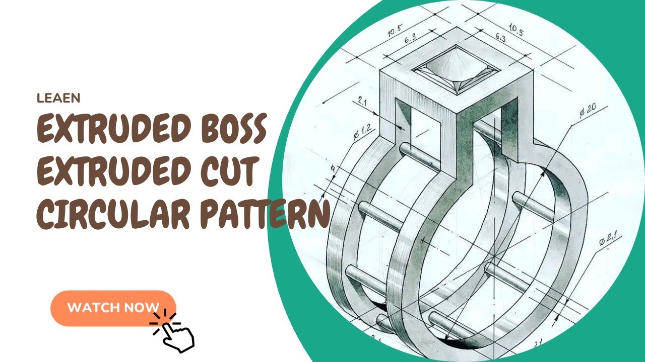 SolidWorks 3D Tutorial | Extruded Boss, Cut & Circular Pattern for ...