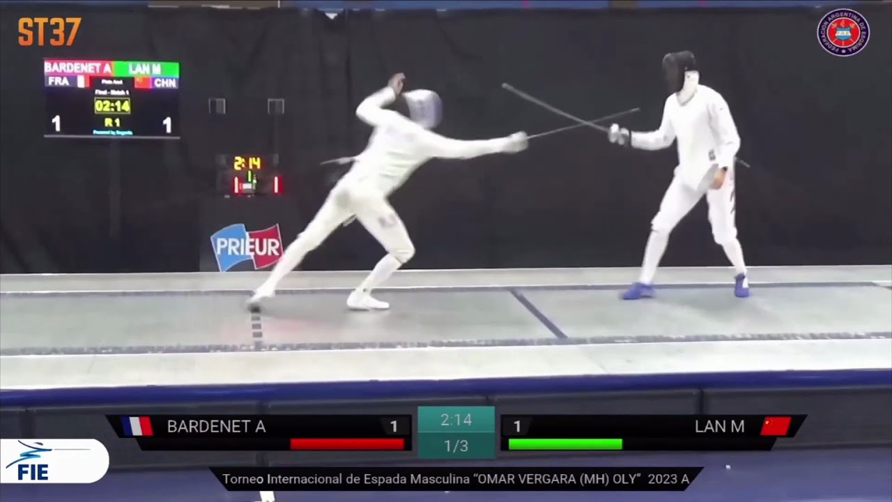 Epee Fencing - Strategies - Double! | Bardenet A vs Lan M - YouTube