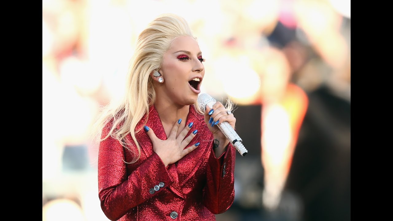 Lady Gaga Sings National Anthem at Super Bowl 50 - YouTube