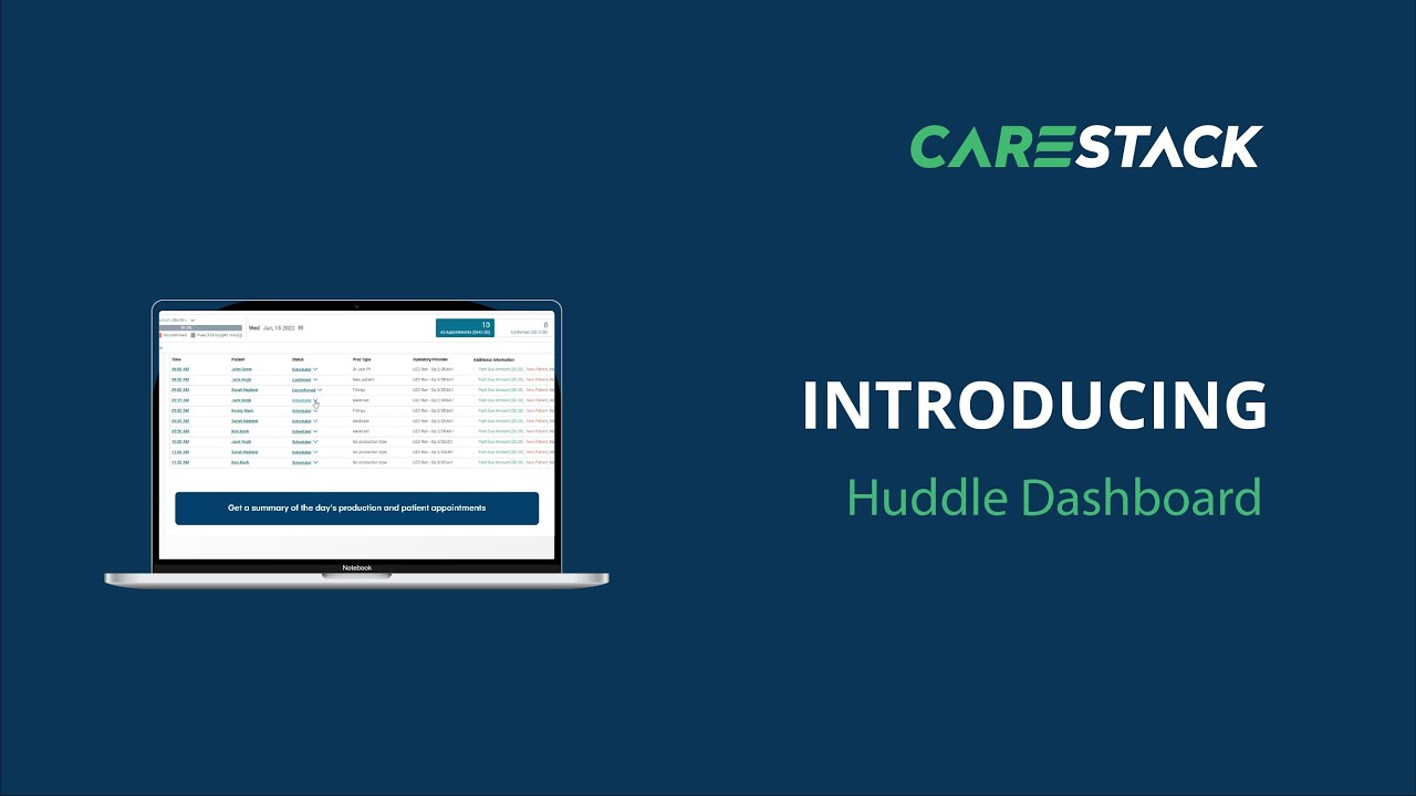 Introducing the Huddle Dashboard from CareStack - YouTube