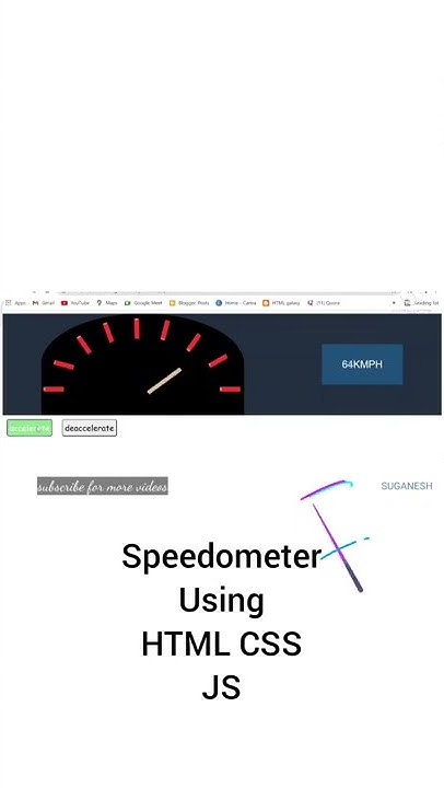 Speedometer Clone design using HTML CSS JAVASCRIPT - YouTube