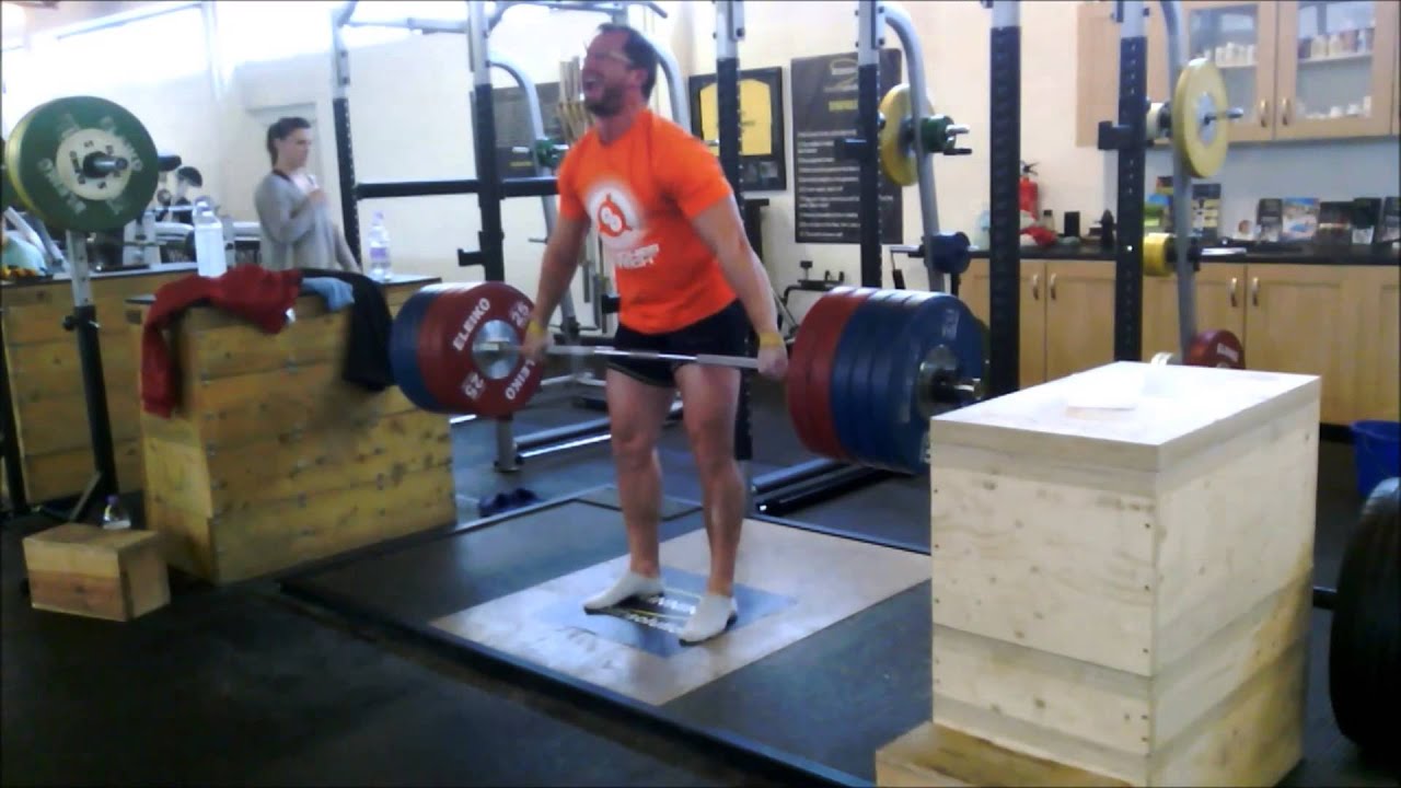 Tom Hibbert (Deadlifts)- 240kg x 2 (Snatch Grip) 240kg x 5 (2" Deficit ...