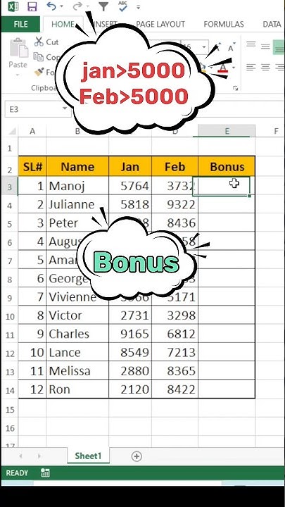 Calculating Employee Bonus Using IF Formula in Excel #excel #exceltutorial #exceltips - YouTube