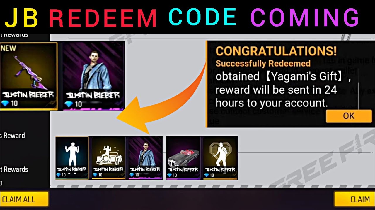 REDEEM CODE OF JUSTIN BIEBER COMING SOON || NEXT DIAMOND ROYALE BUNDLE ...