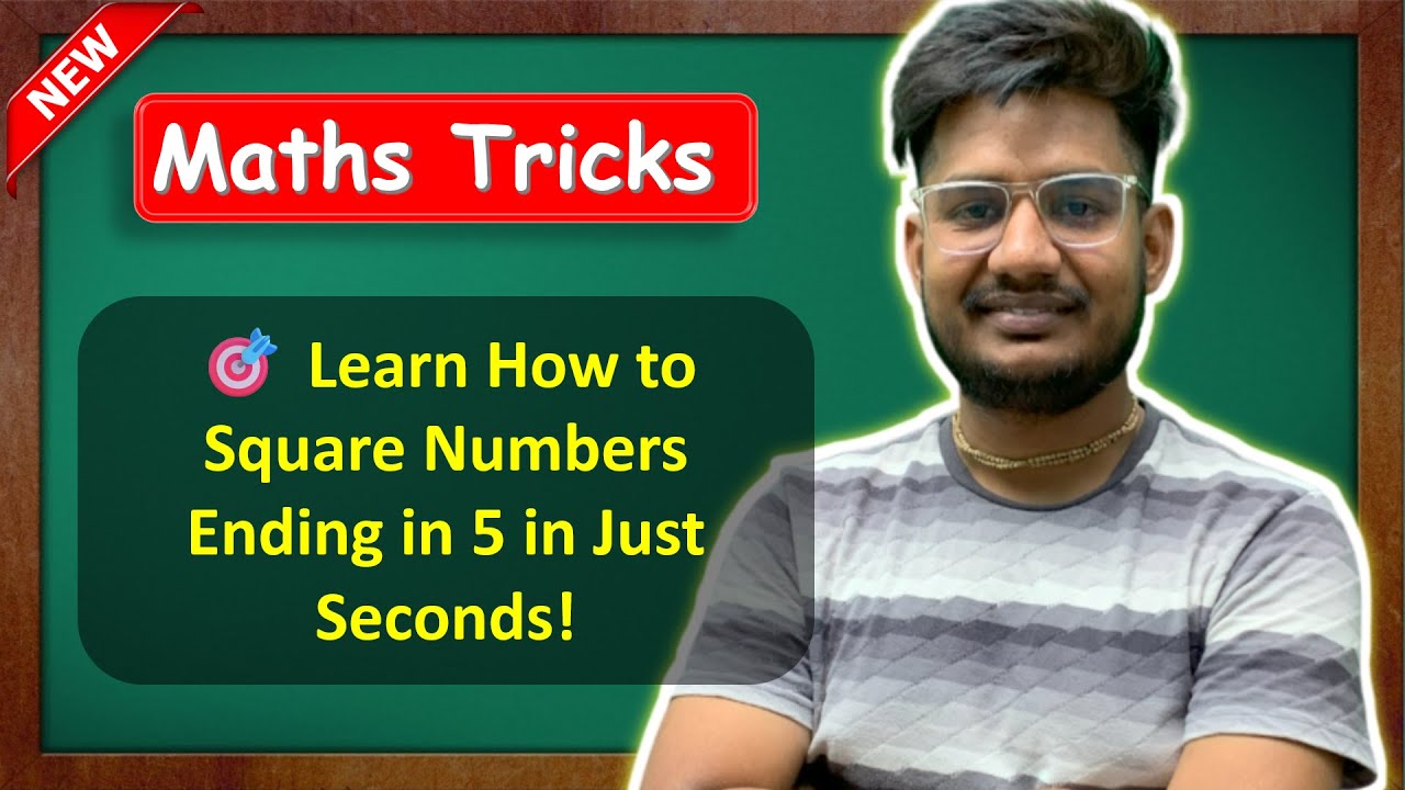 Magic Trick to Find Square of Numbers Ending with 5 | Fast Math Trick | Vedic Math | green board ...