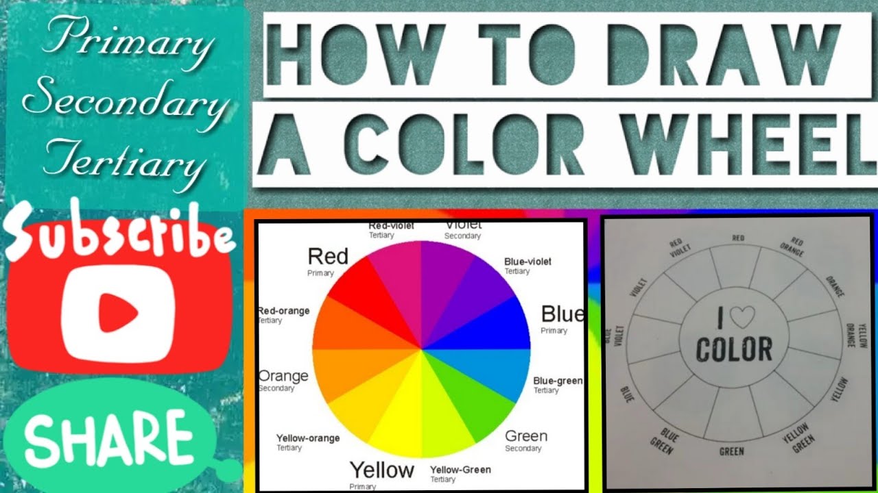 How to draw color wheel/ what is tertiary/ basic colors - YouTube