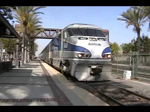 Amtrak Pacific Surfliner 566 Stops at Fullerton - YouTube