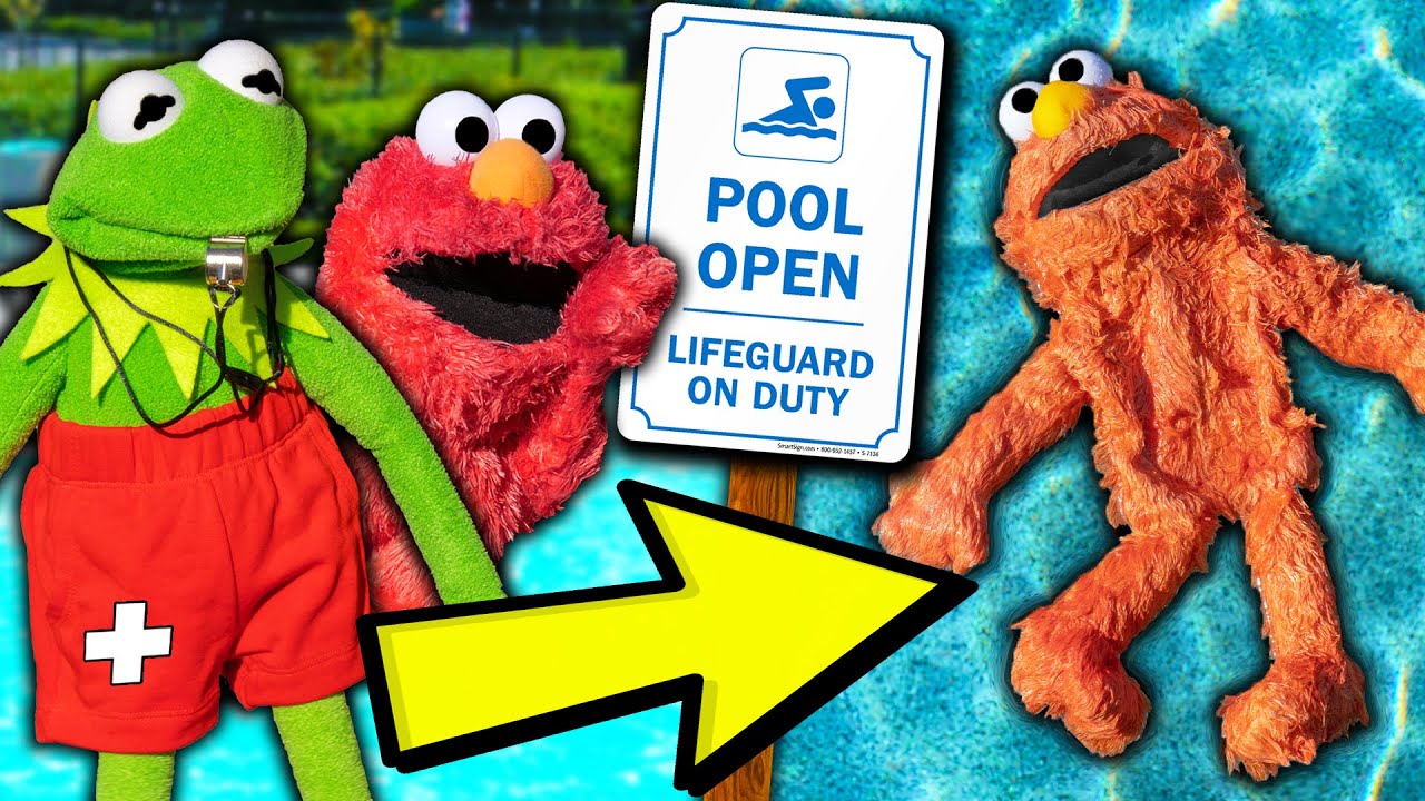 Kermit the Frog and Elmo's Summer Swimming Pool Party! (GONE WRONG ...