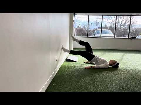 Heels Elevated Hamstring Bridge Catch on Wall - YouTube