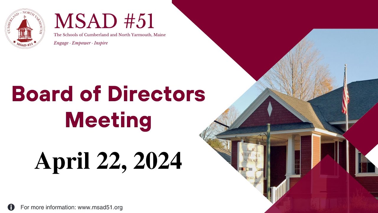 MSAD #51 School Board Meeting April 22, 2024 - YouTube