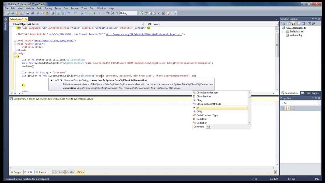 Visual studio 2010 - vb.net Lesson #7 - Read data from a SQL Server Database - YouTube