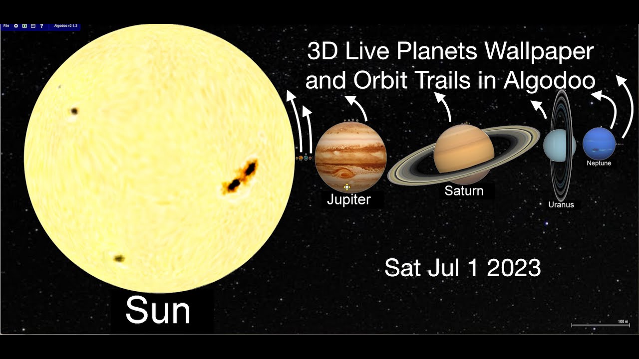 3D Live Planets Wallpaper and Orbit Trails in Algodoo - YouTube