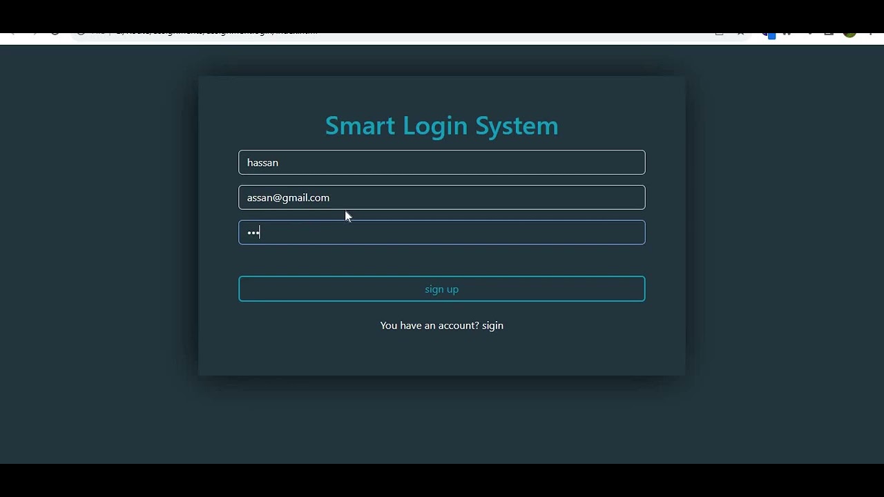 login smart html and css and javascript - YouTube
