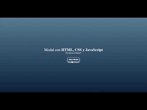 Como hacer un Modal con HTML, CSS y JavaScript - YouTube
