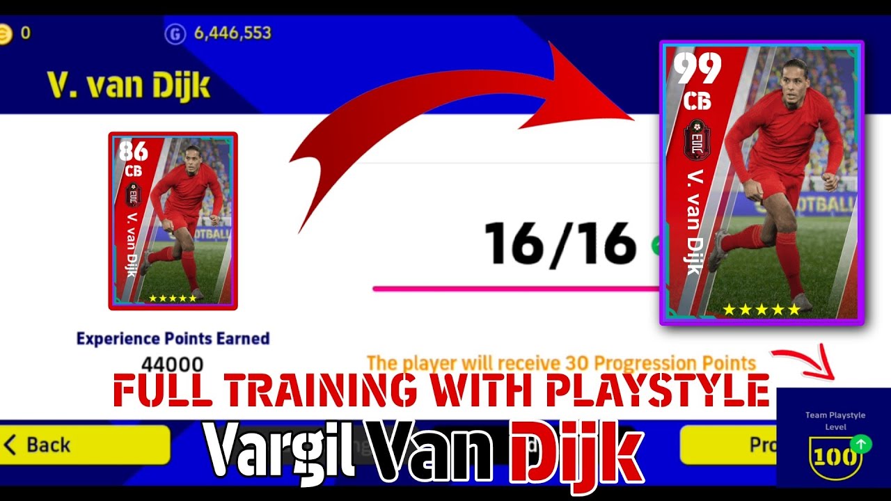 How To Train Vargil Van Dijk Max Level in eFootball 2023 Mobile | Van Dijk Max Training Tutorial ...
