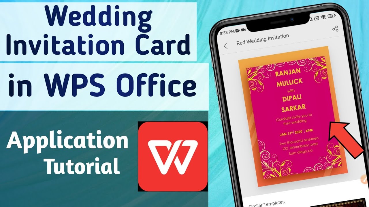 Phone Se Wedding Invitation Card Kaise Banaye WPS Office word App - YouTube