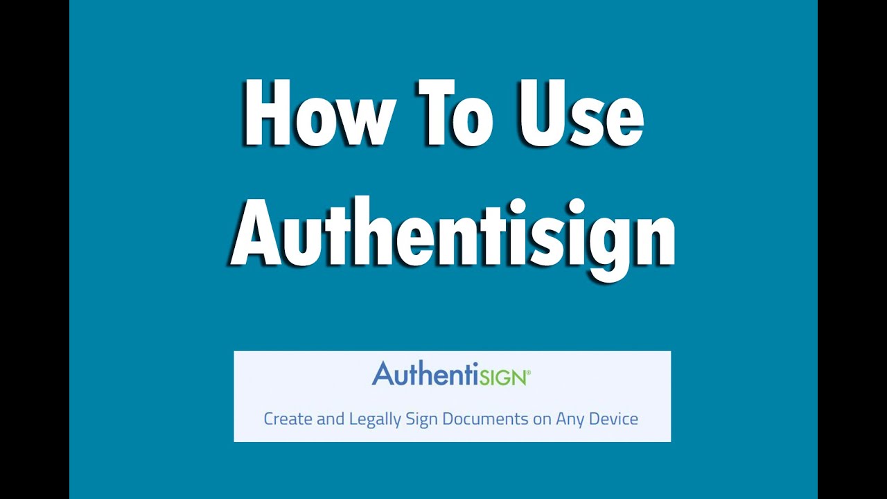 How to use Authentisign - YouTube