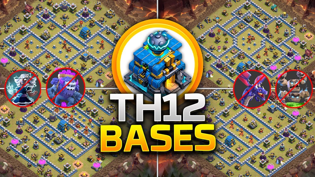 TOP 5! Town Hall 12 (TH12) Base Layout + Copy Link 2026 | Clash of ...