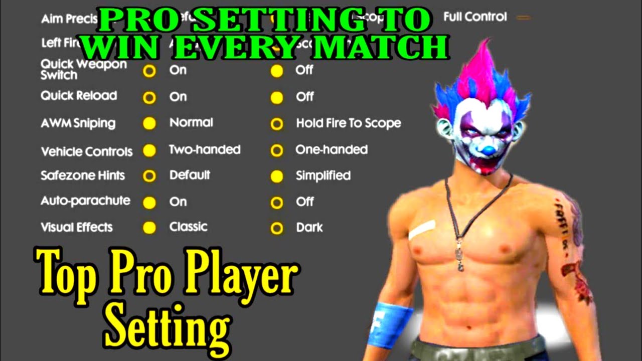 Free Fire Pro Player Setting 2019 | Best Pro Setting | Setting in Free ...