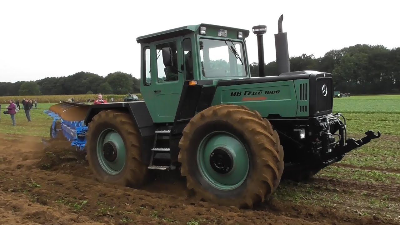 MB-Trac 1800 ploughing! - YouTube