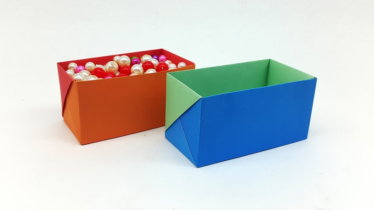 How to make a Paper Box with Colors Paper - Easy Origami Box Tutorial ...