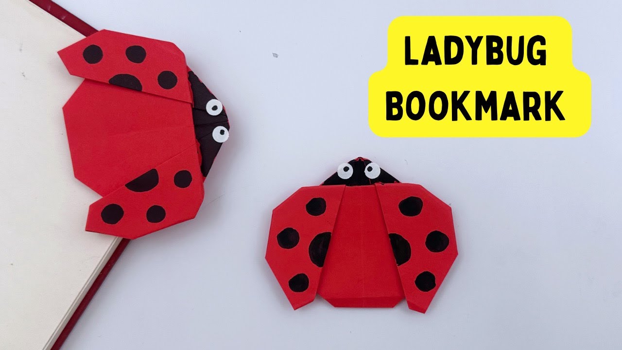 DIY Paper Ladybug Corner Bookmark!!! Paper Crafts For School / Origami ...