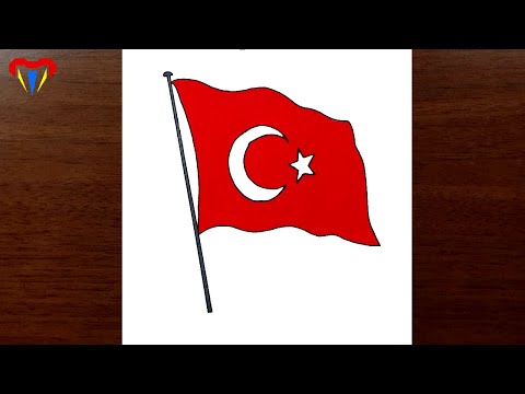 ☾☆ TÜRK BAYRAĞI NASIL ÇİZİLİR ☾☆ - KOLAY TÜRK BAYRAĞI ÇİZİMİ ☾☆