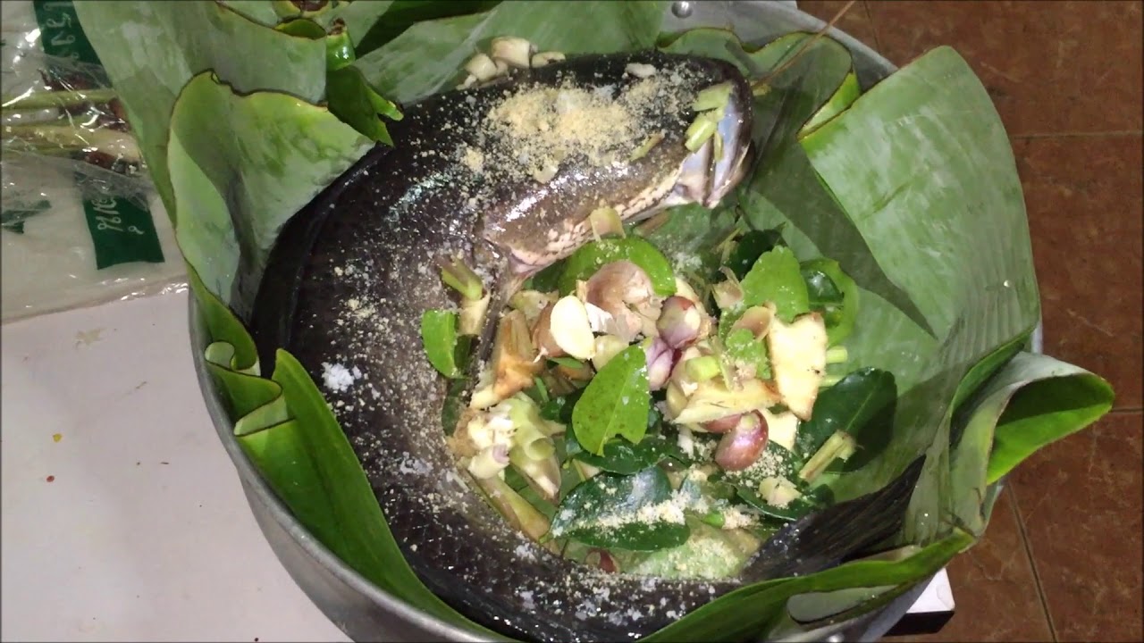 How to cook Steamed snakehead fish , Laos Food 2017 - YouTube