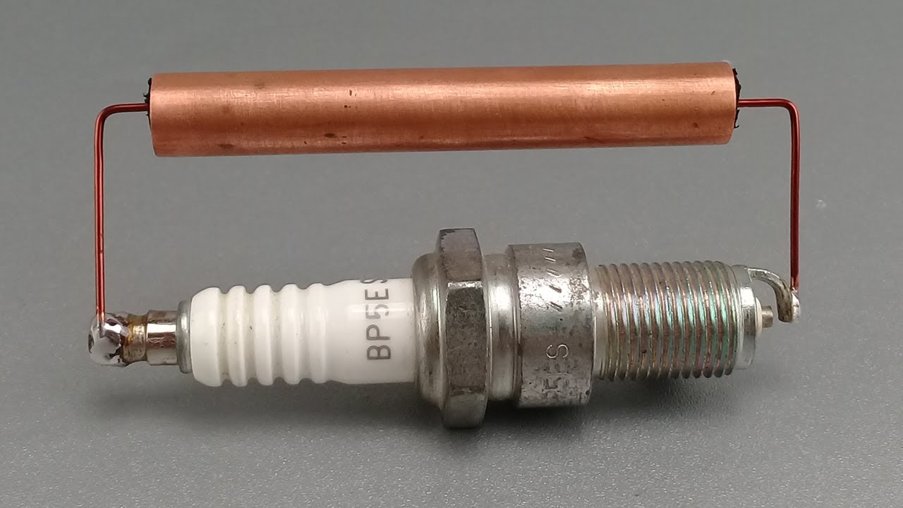 How to make free 220v electricity generator from spark plug with copper ...