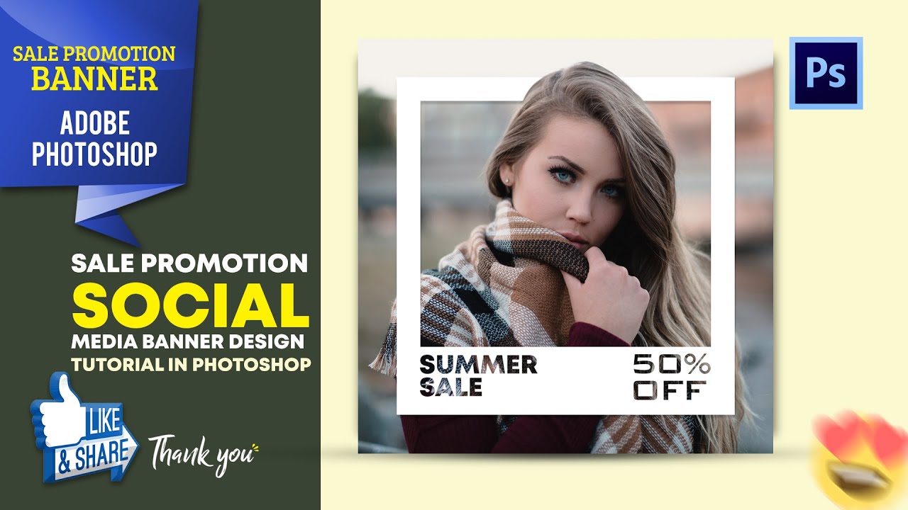 How to Create Sale Promotion Design in Adobe Photoshop - YouTube
