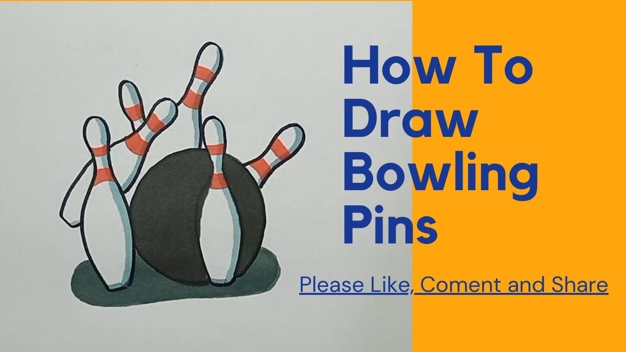 How to Draw Bowling Pins Step by Step - YouTube