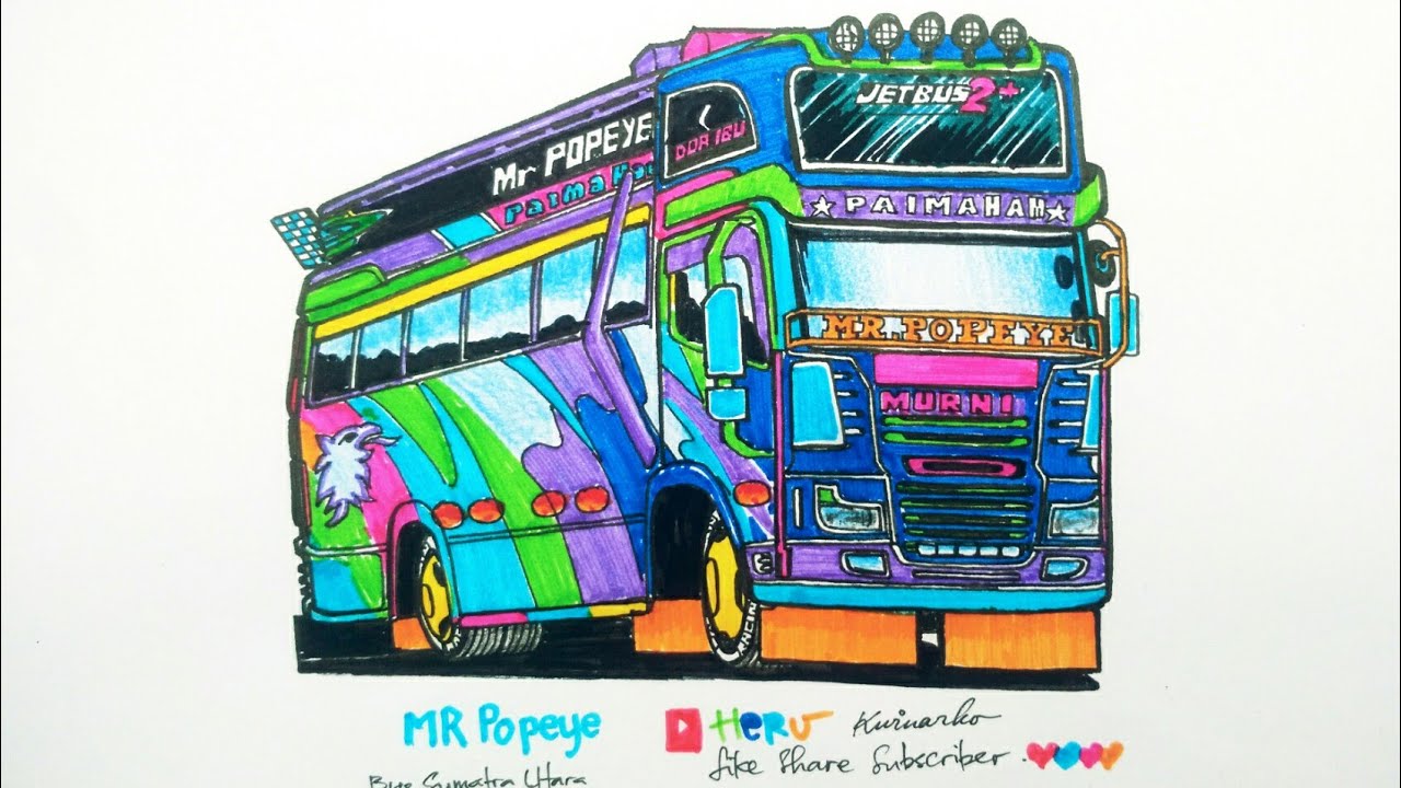Bus Sumatera, Menggambar Truck Mr Popeye, Bus balap, Truck modifikasi ...
