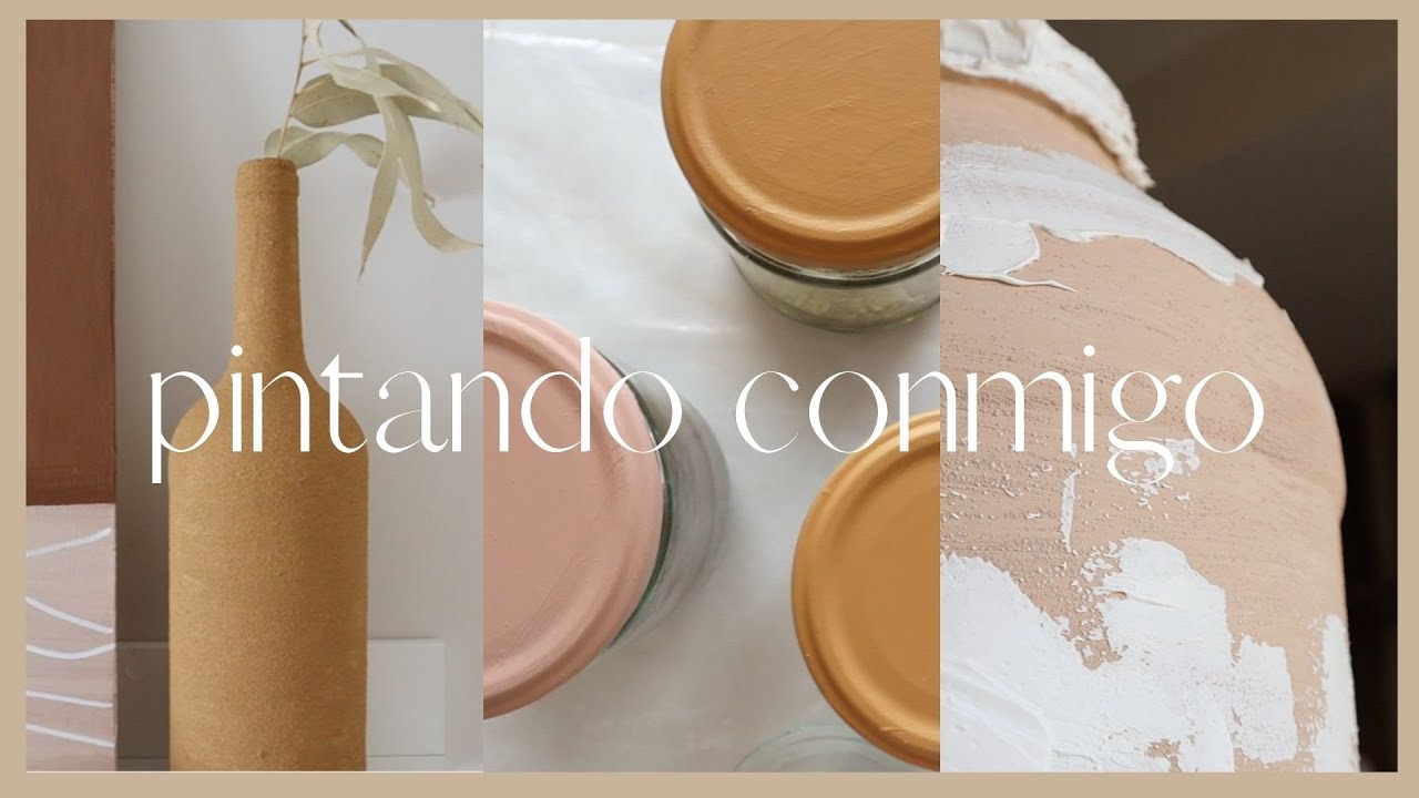 ASMR: PINTANDO JARRONES EFECTO CERÁMICA | pintura con bicarbonato - YouTube