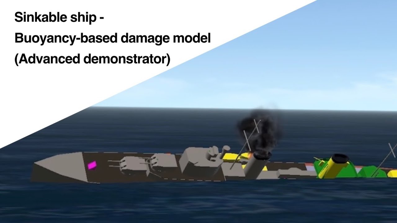 SimplePlanes - Sinkable ship damage model (buoyancy based) - YouTube