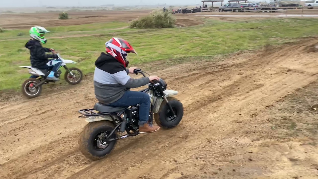 We take the Rt200 Minibike off-roading with our new exhaust set up ...