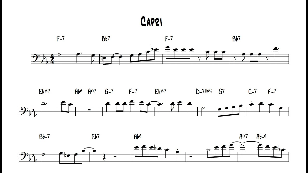 Capri - J.J. Johnson Transcription - YouTube