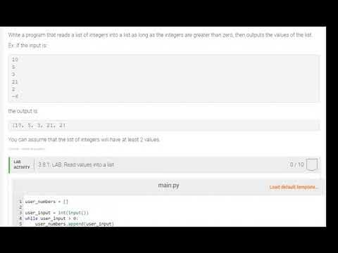wk3 3 8 lab read values list 5min - YouTube