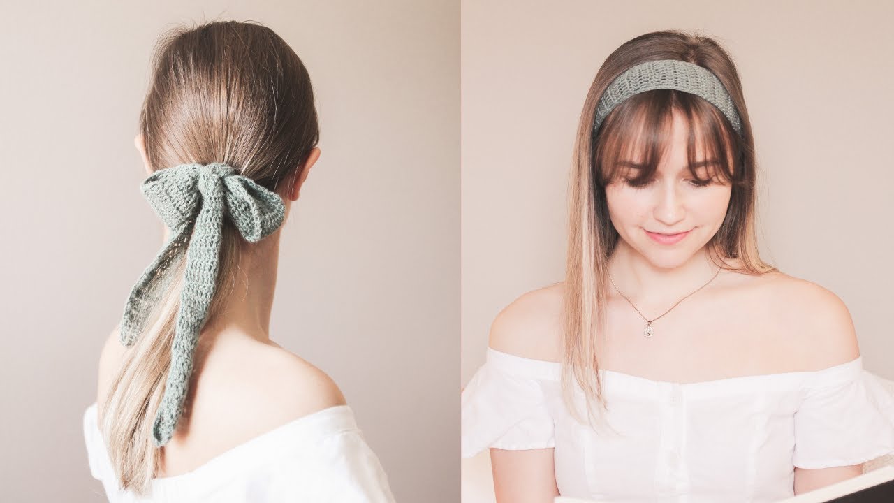 Trendy Diy Crochet Headband Ribbon Easy And Quick Youtube