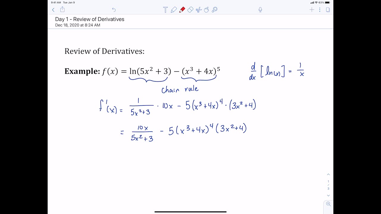 Review of Derivatives - YouTube