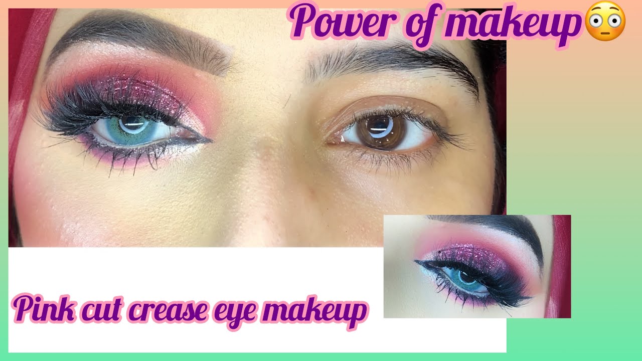 Pink cut crease eyeshadow | How to apply lose glitters | Affordable ...